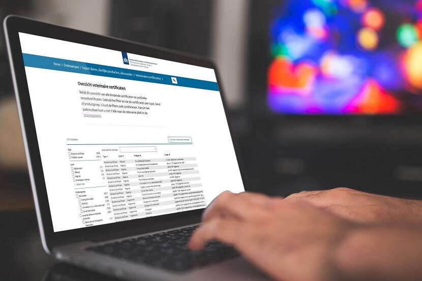 Overzicht van alle exportcertificaten voor de export dieren, dierlijke ...