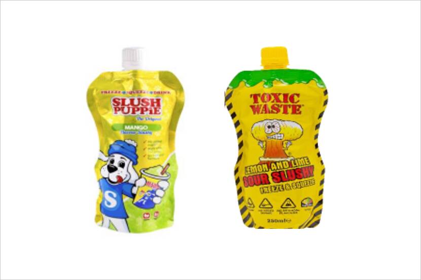Veiligheidswaarschuwing Slush Puppie Limonade en Toxic Waste Sour ...